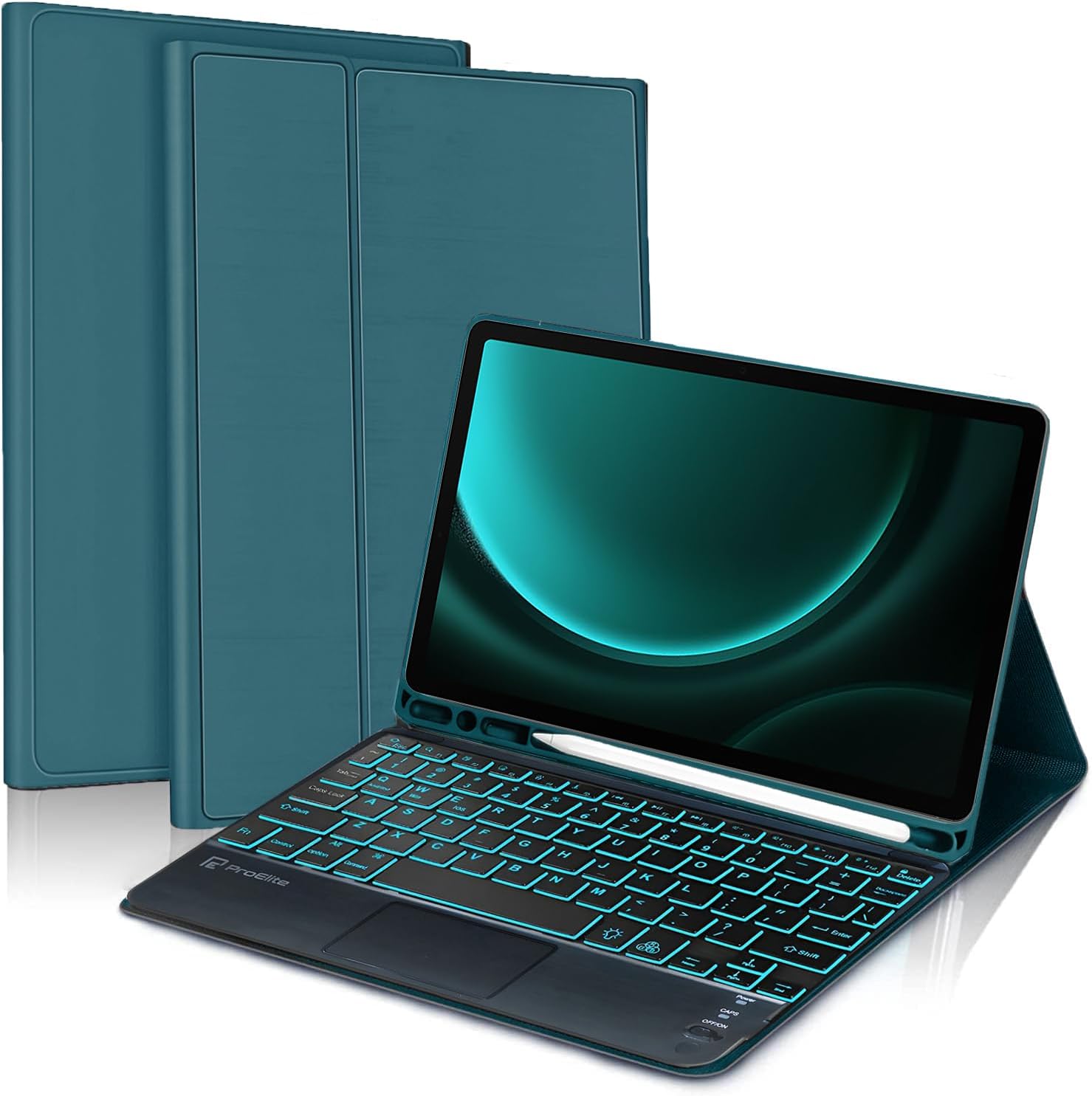 ProElite TouchPad Keyboard case for Samsung Galaxy Tab S9 FE+/S10+ 12.4 ...