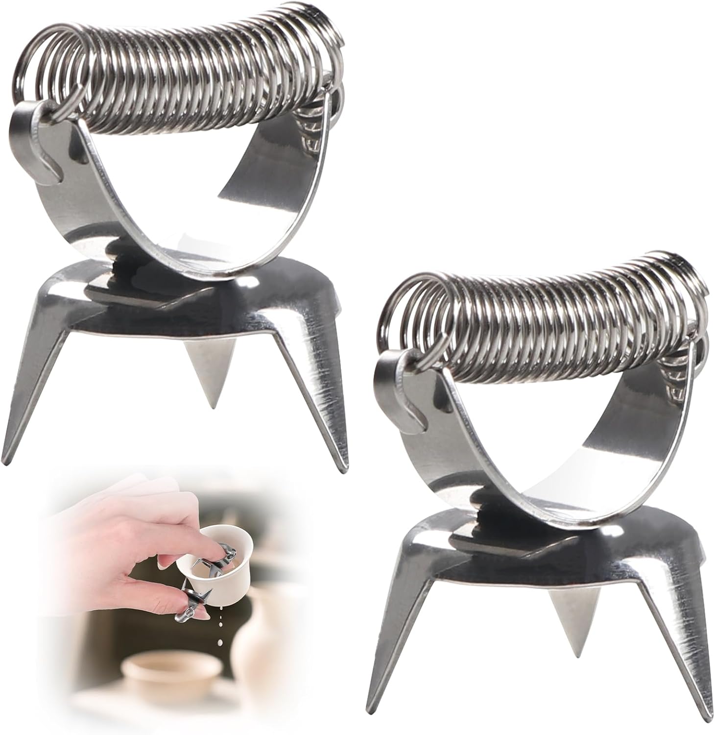 Amazon.com: Ztzfacai 2 Pcs Pottery Clay Glaze Clamps, Stainless Steel ...