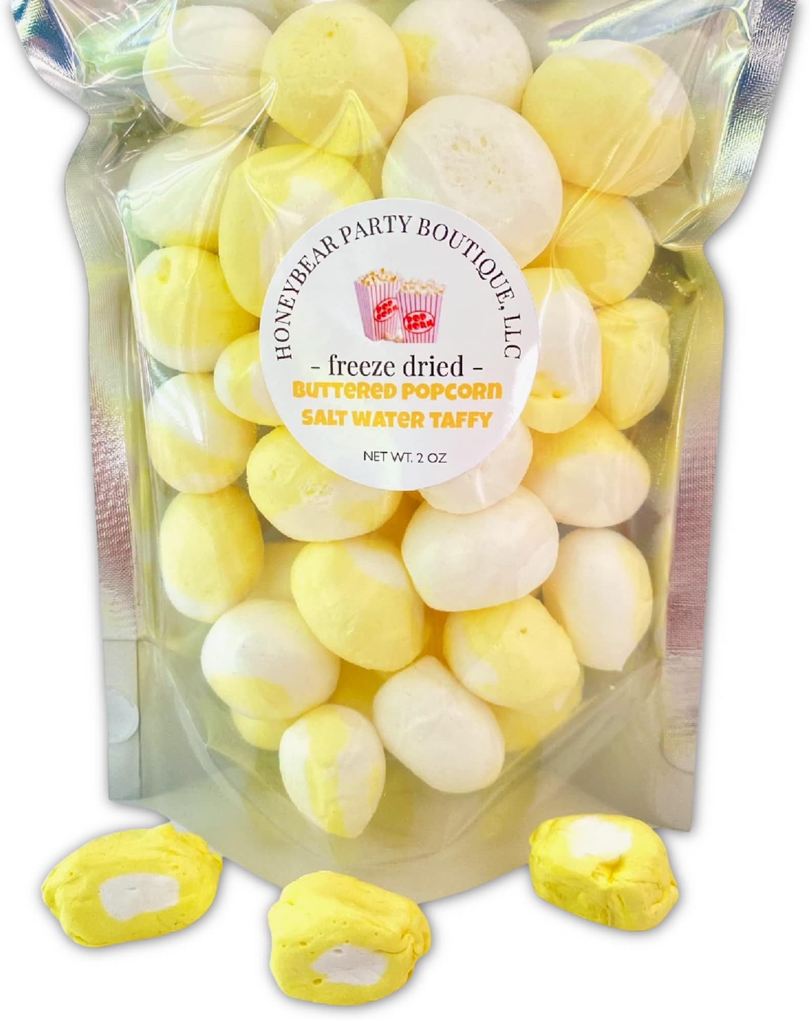 Amazon.com : Freeze Dried Candy - Butter Popcorn Taffy Flavor - Salt ...