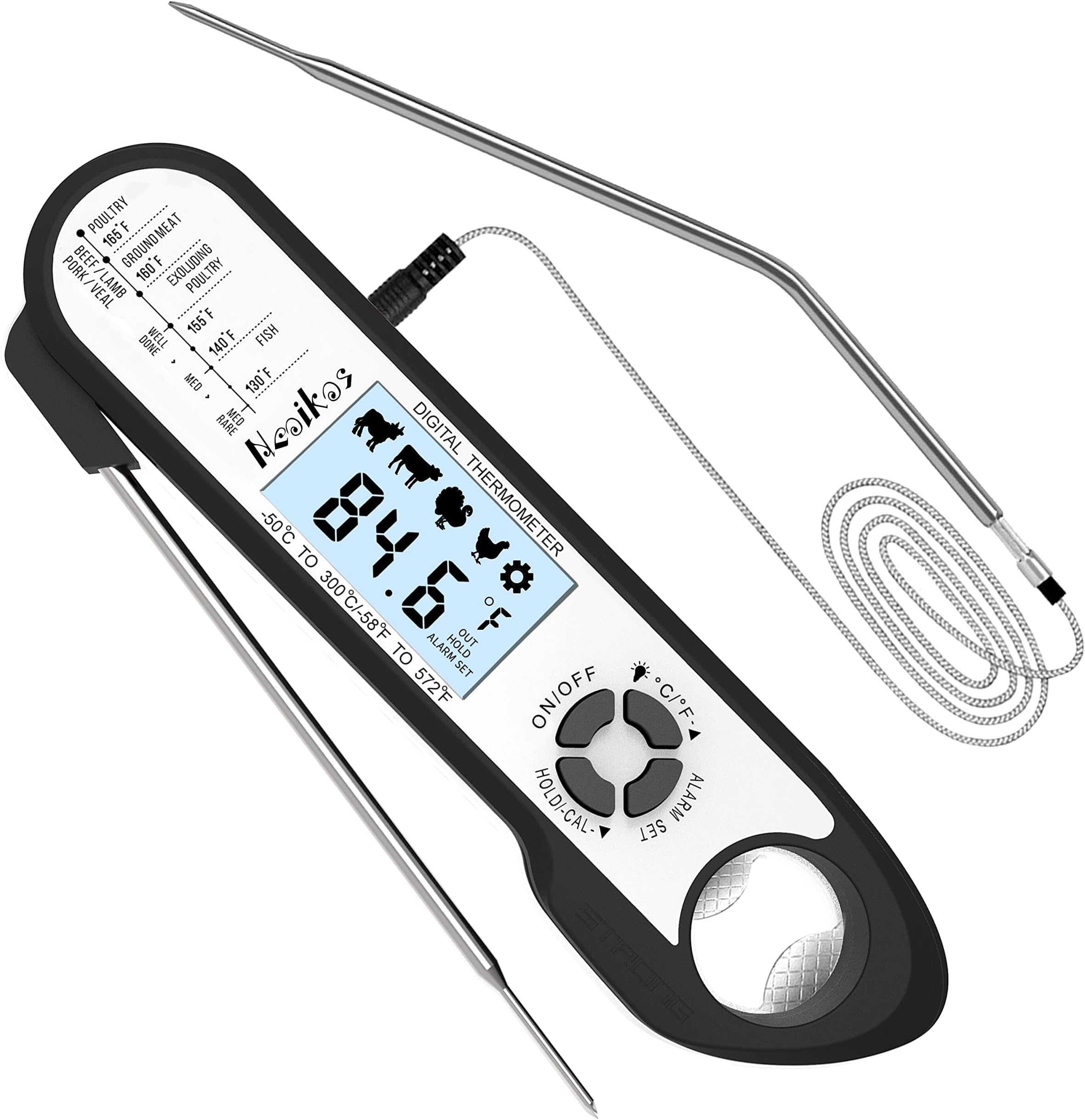 Amazon.com: Neoikos Digital Meat Food Thermometer - 2~3S Instant Read ...