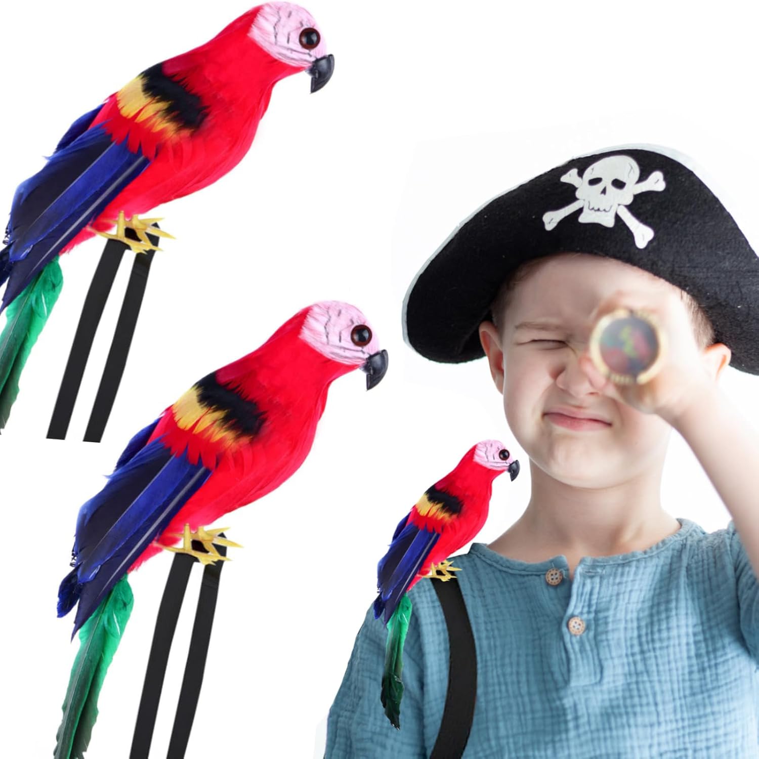 Amazon.com: Matiniy 2 Pcs Pirate Parrot on Shoulder Life Sized ...