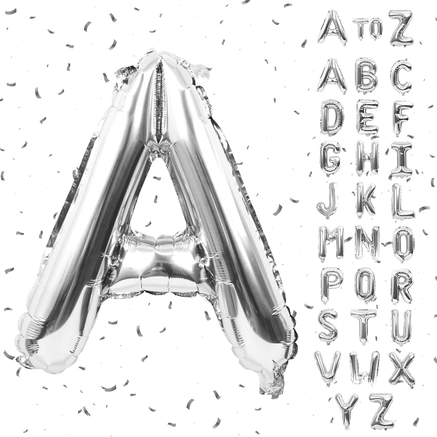 Amazon.com: Biapian 40 Inch Letter Balloons, Silver Big Letter A ...