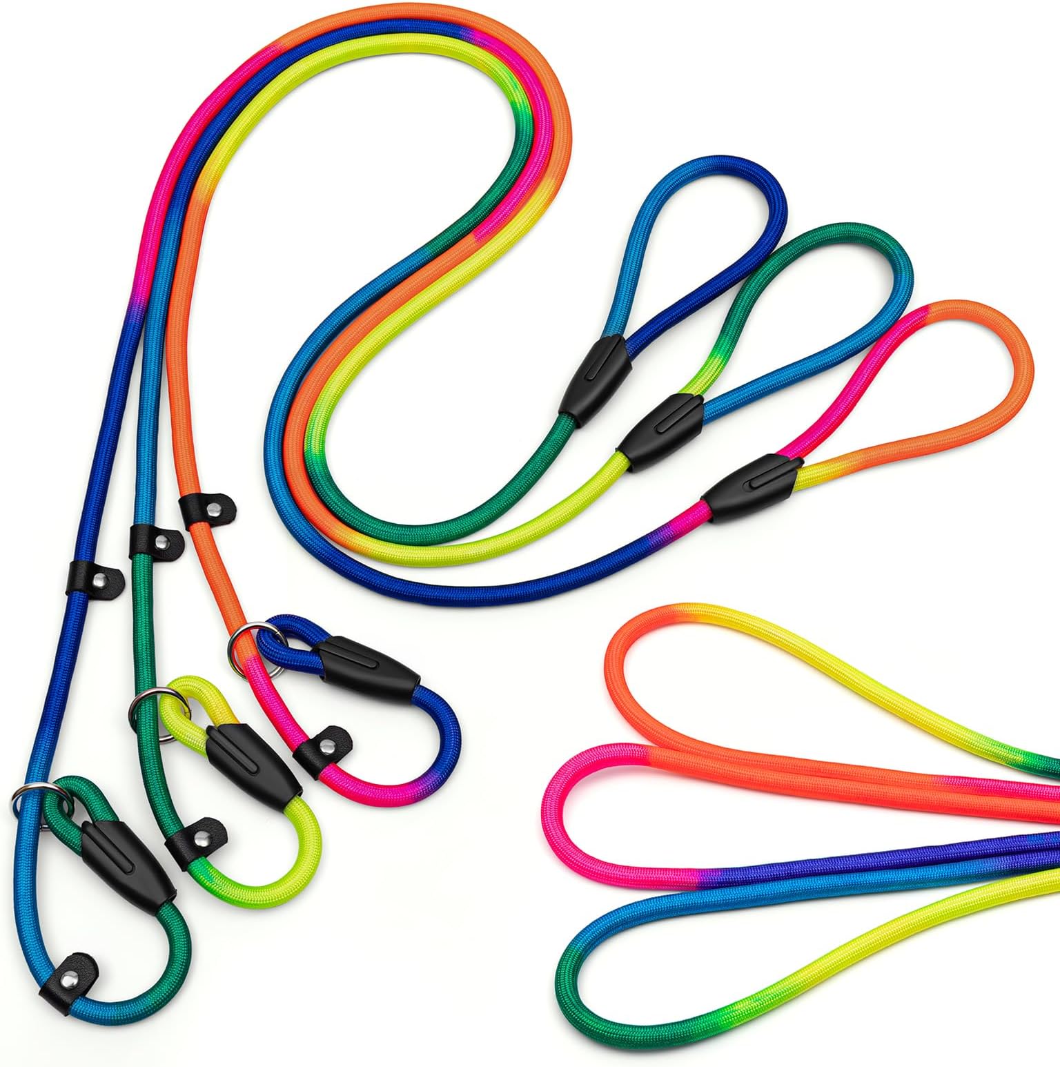Amazon.com : yueton Rainbow Pet Dog Nylon Leash Adjustable Loop Slip ...