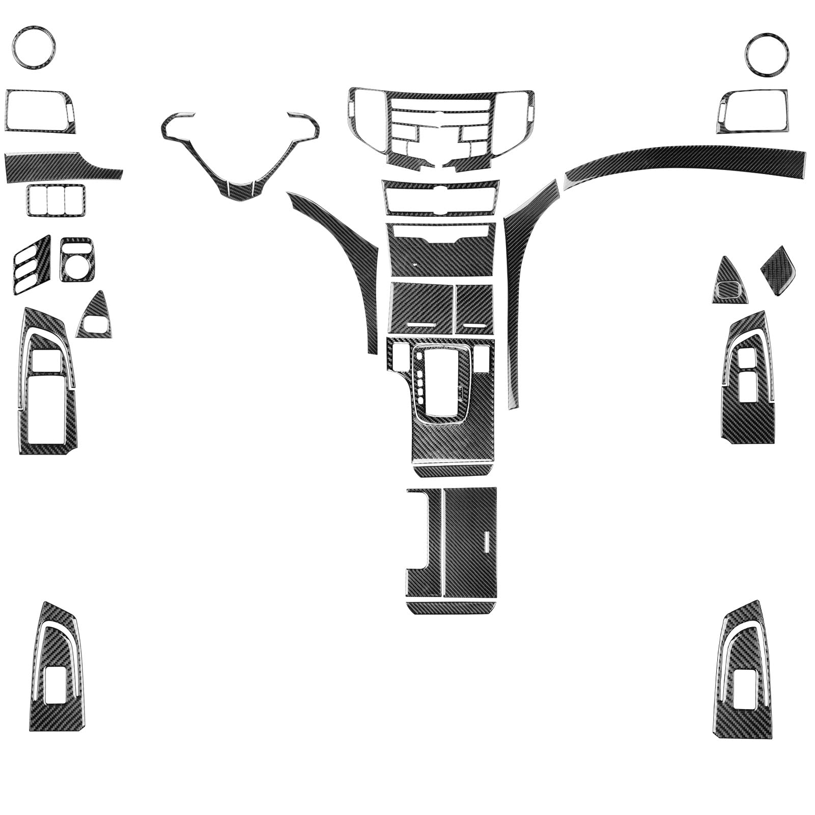 Amazon.com: fariyhoo car Interior Accessories Black Carbon Fiber Full ...