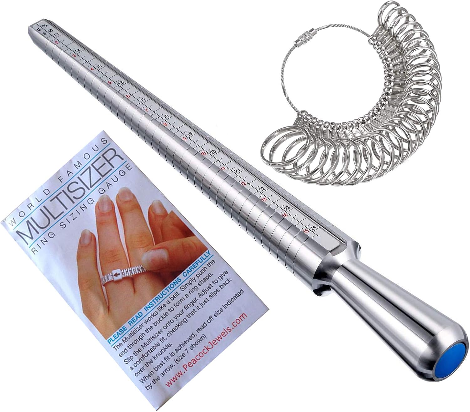 Amazon.com: Aluminium Ring Sizer Mandrel and Stainless Iron Ring Sizer ...