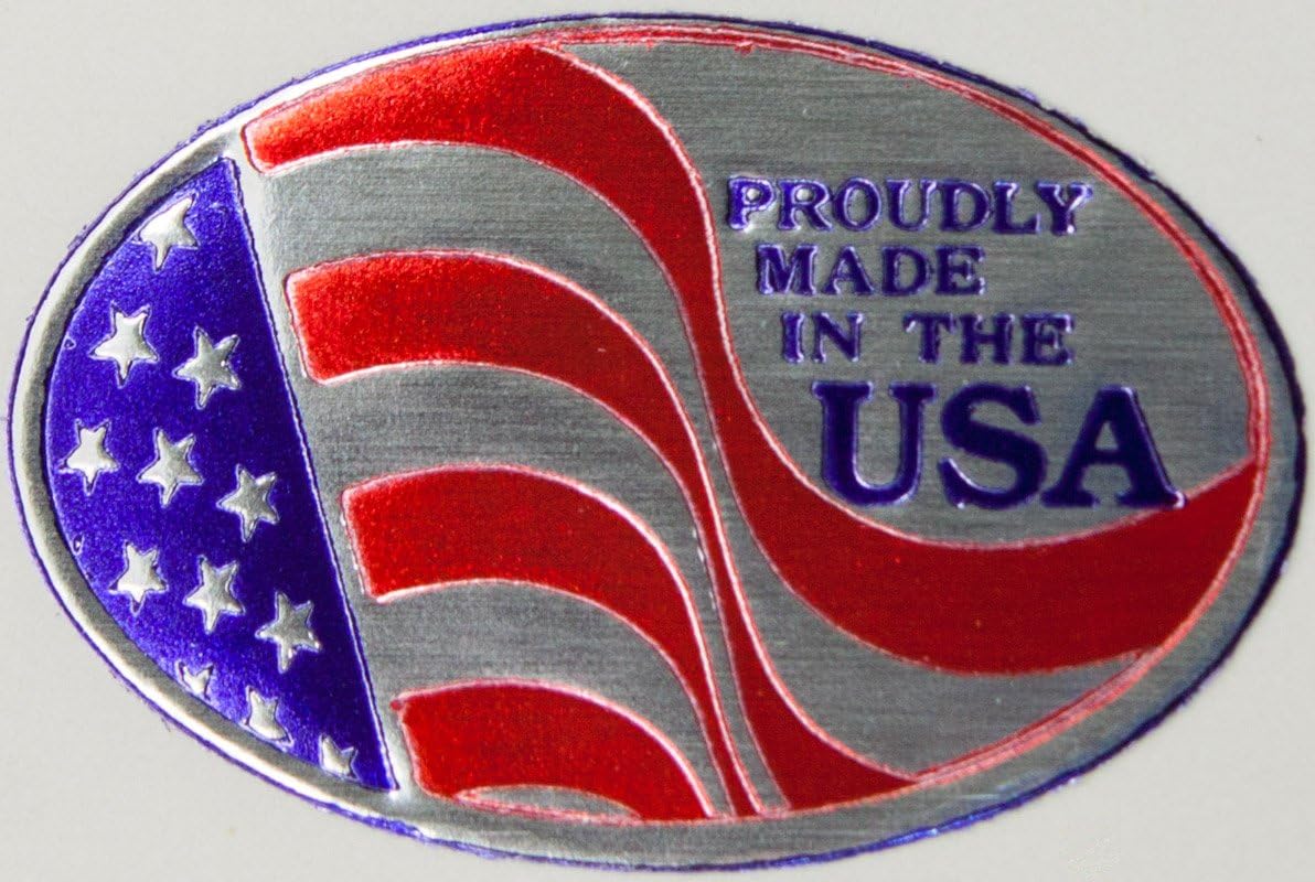 Amazon.com : 50 1" x 1-1/2" Oval 'Proudly Made in The USA' Foil Stamped ...