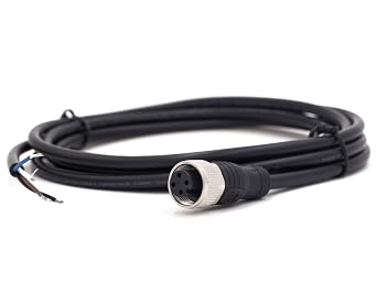 Finecables Industrial M12 Female 4 Pin Connector 2 Meter Molded PVC ...