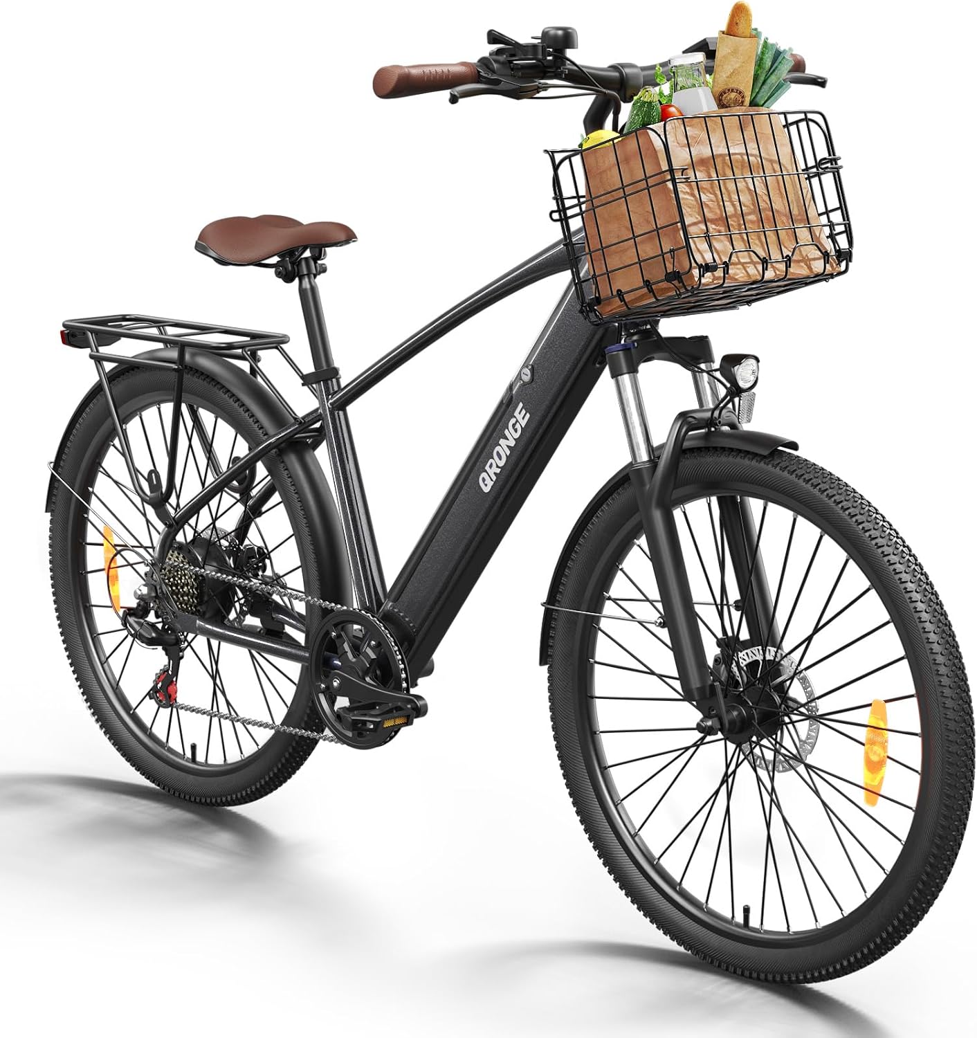Amazon.com : QRONGE Electric Bike for Adults 1000W Peak, 460Wh Battery ...