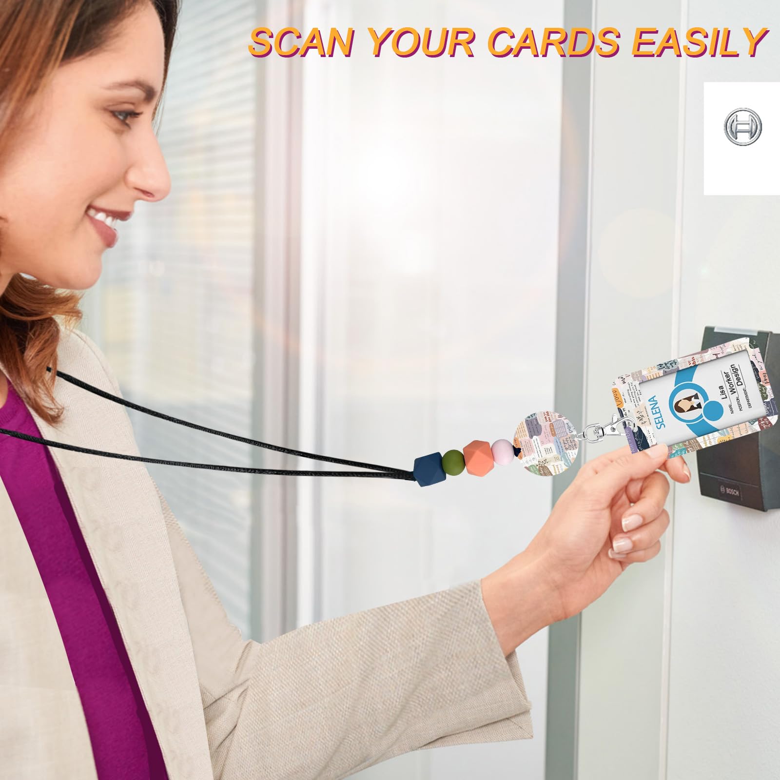 Snapklik.com : JINGSEN CuteWish Note Lanyards For Id Badges,Teacher Lanyard