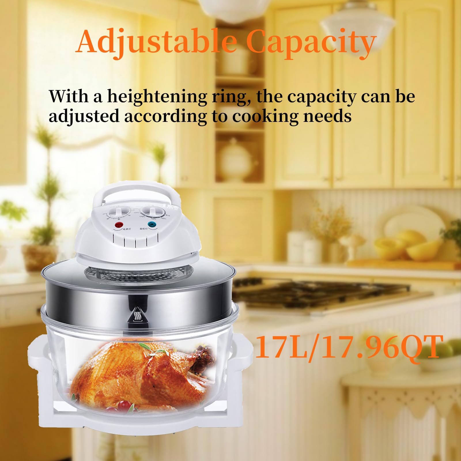 Air Fryer Oven Crystals 17L Halogen Air Fryer & Rotary Convection Oven ...