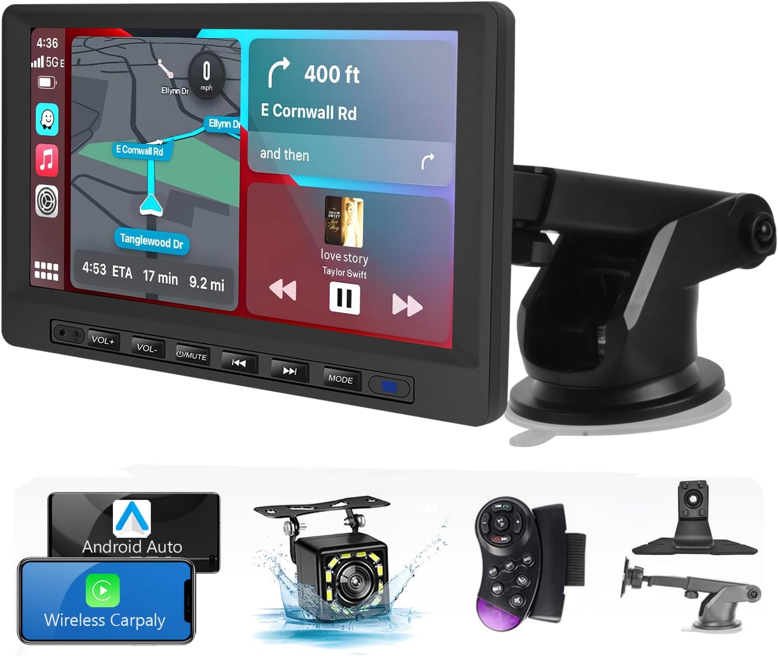 Amazon.com: Podofo Wireless Apple Carplay Car Stereo, Portable 7 Inch ...