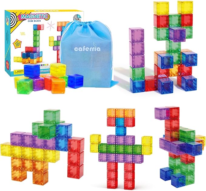 Amazon.com: Caferria 1.4 inch Large Magnetic Blocks for Kids, 30pcs ...