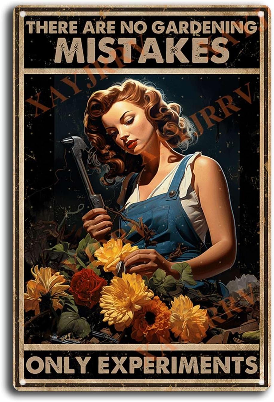 Amazon.com: Metal Signs There Are No Gardening Mistakes Signs Vintage ...