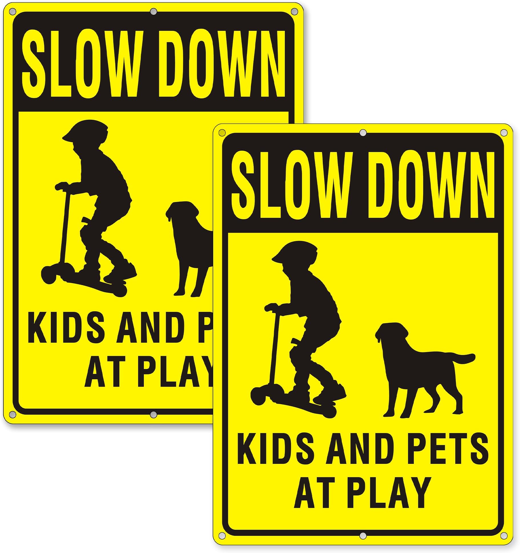 Amazon.com: Slow Down Kids at Play Sign, 2 Pack Slow Down Signs for ...