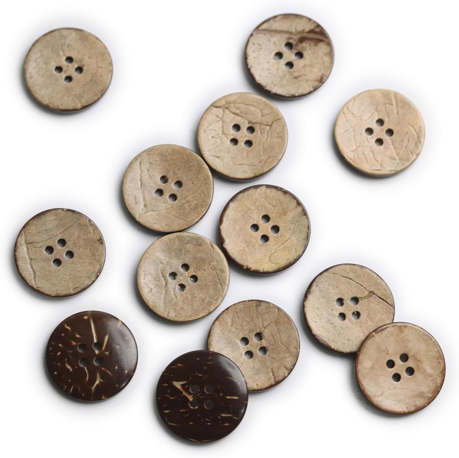 Amazon.com: MASONEE 25mm Brown Natural Coconut Shell Buttons 1 inch 4 ...