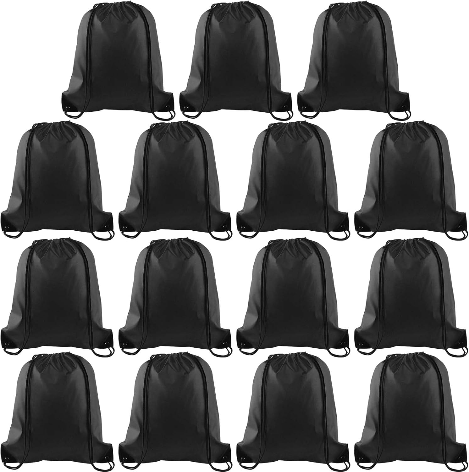 Amazon.com | PLULON 15 Pcs Black Drawstring Bags, Drawstring Backpack ...