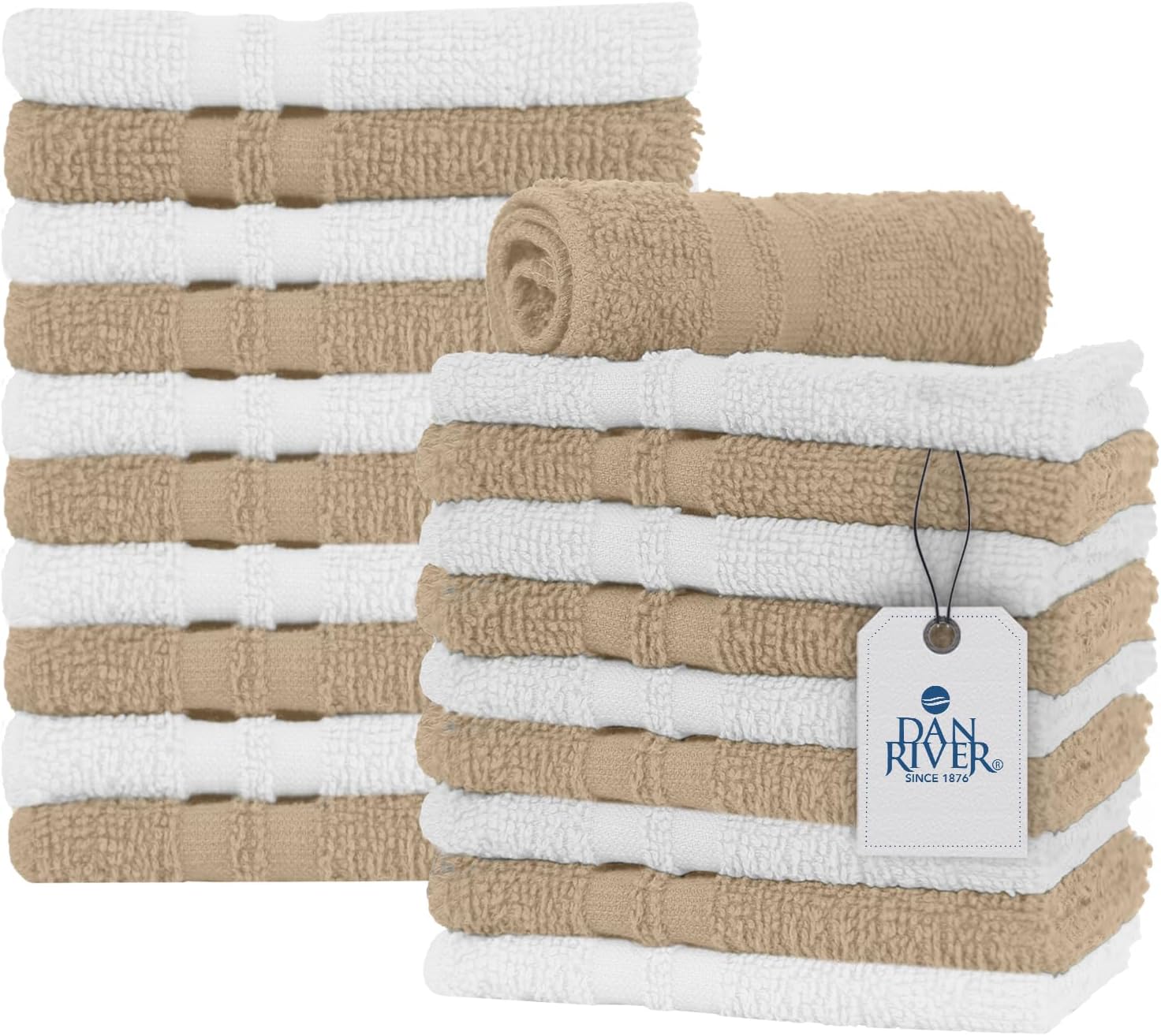 Amazon.com: DAN RIVER 100% Cotton Washcloths 20 Pack Premium Quality ...