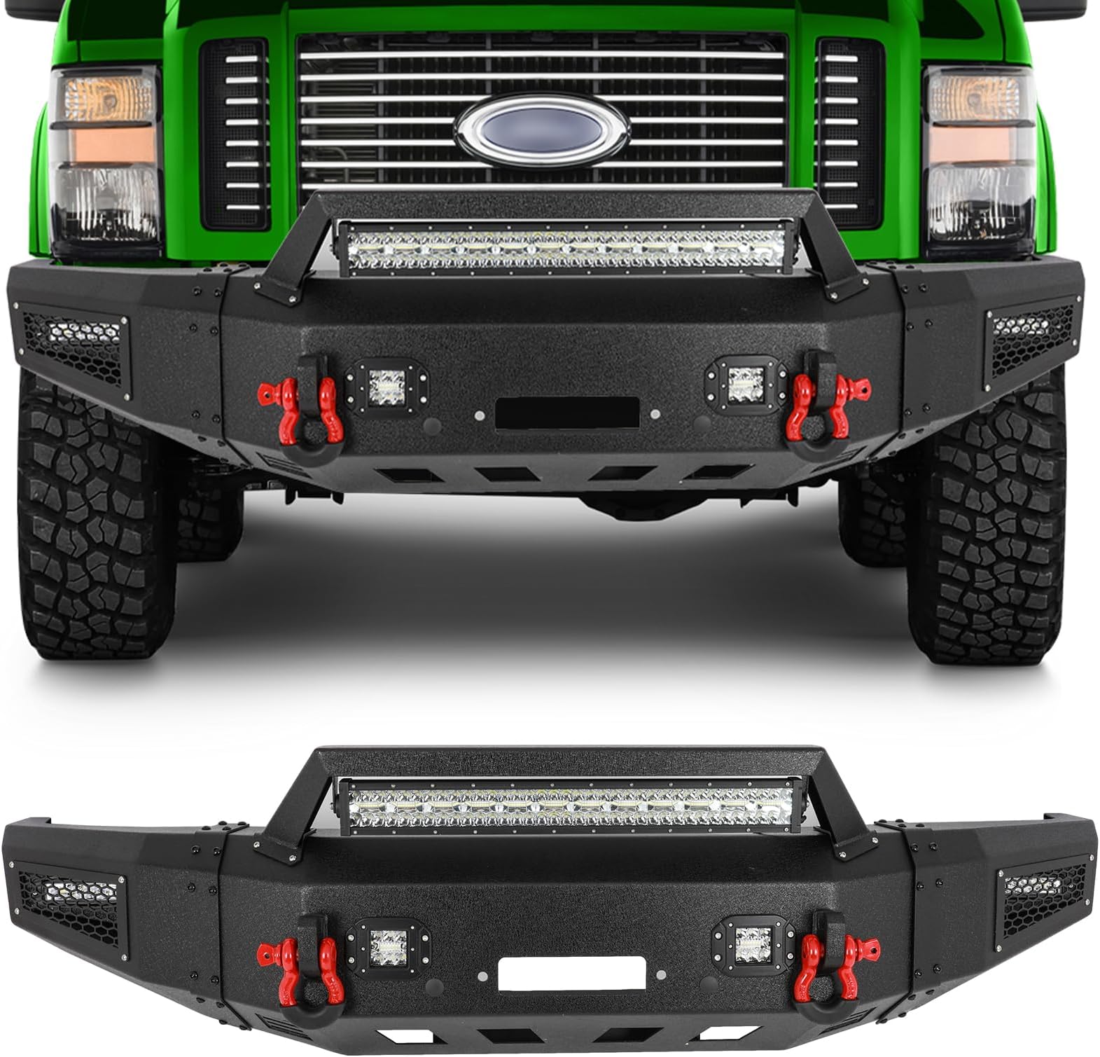 Amazon.com: SCITOO Front Bumper Fit For 2008-2010 For Ford F250 F350 ...