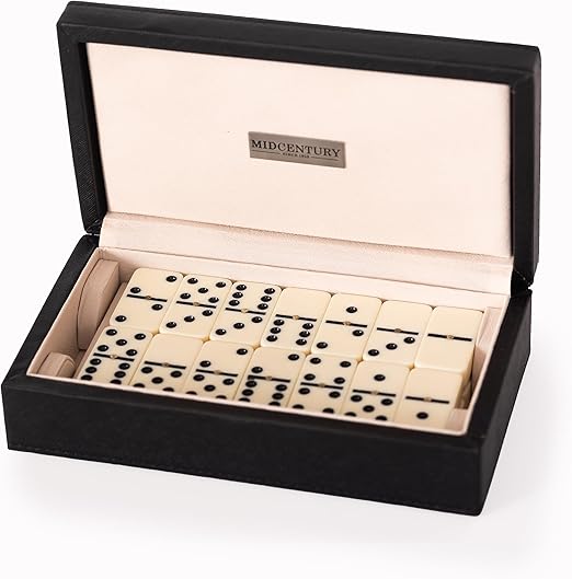 Amazon.com: MidCentury Luxury Double 6 Domino Set - Large Cream Tiles ...