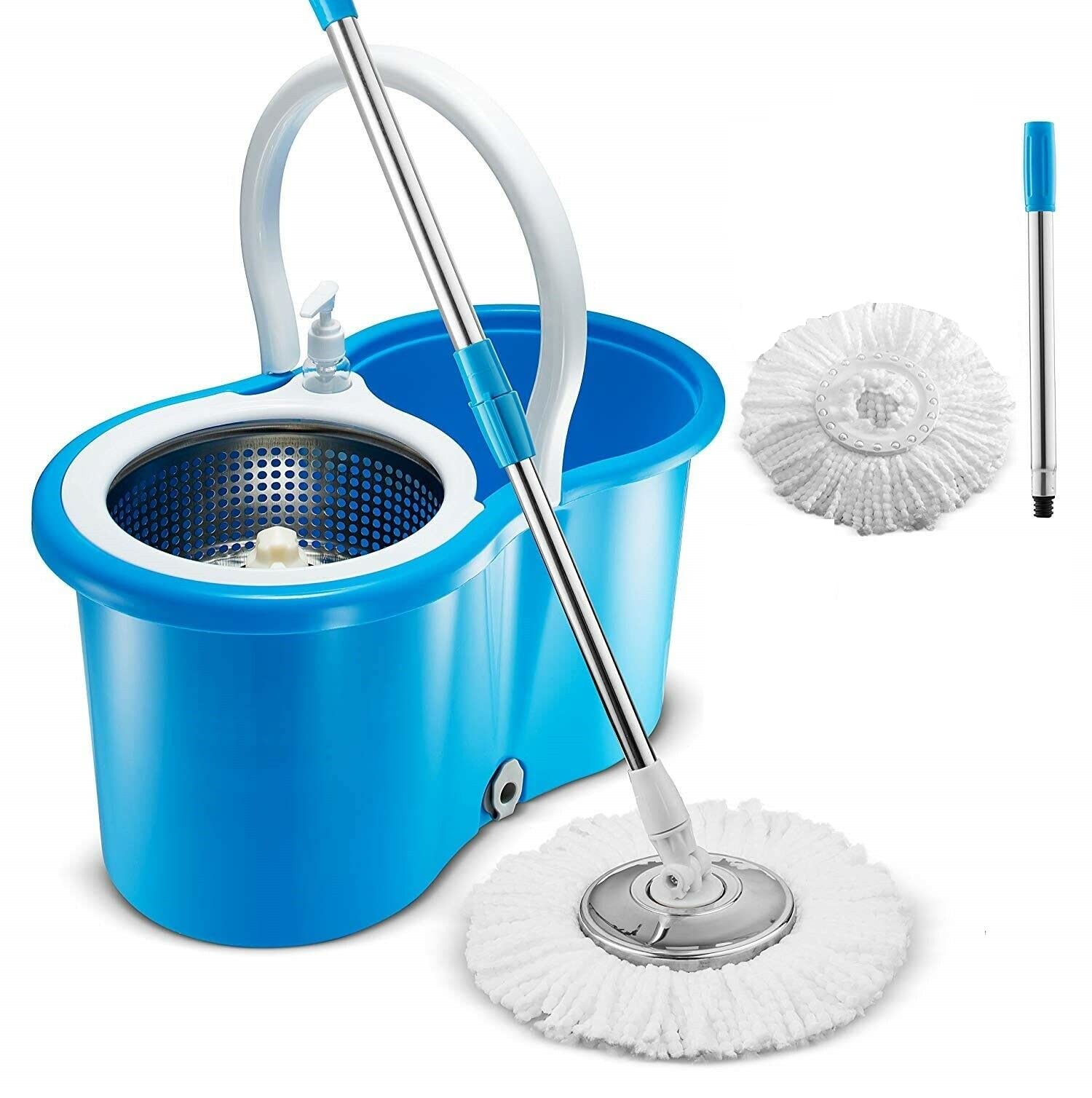 EZONEDEAL Easy Wring Spin Mop & Bucket System - 360 Degree Spin Mop ...