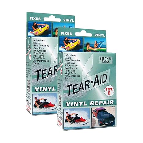 Amazon.com: TEAR-AID Vinyl Repair Kit, Type B Clear Patch for Vinyl and ...