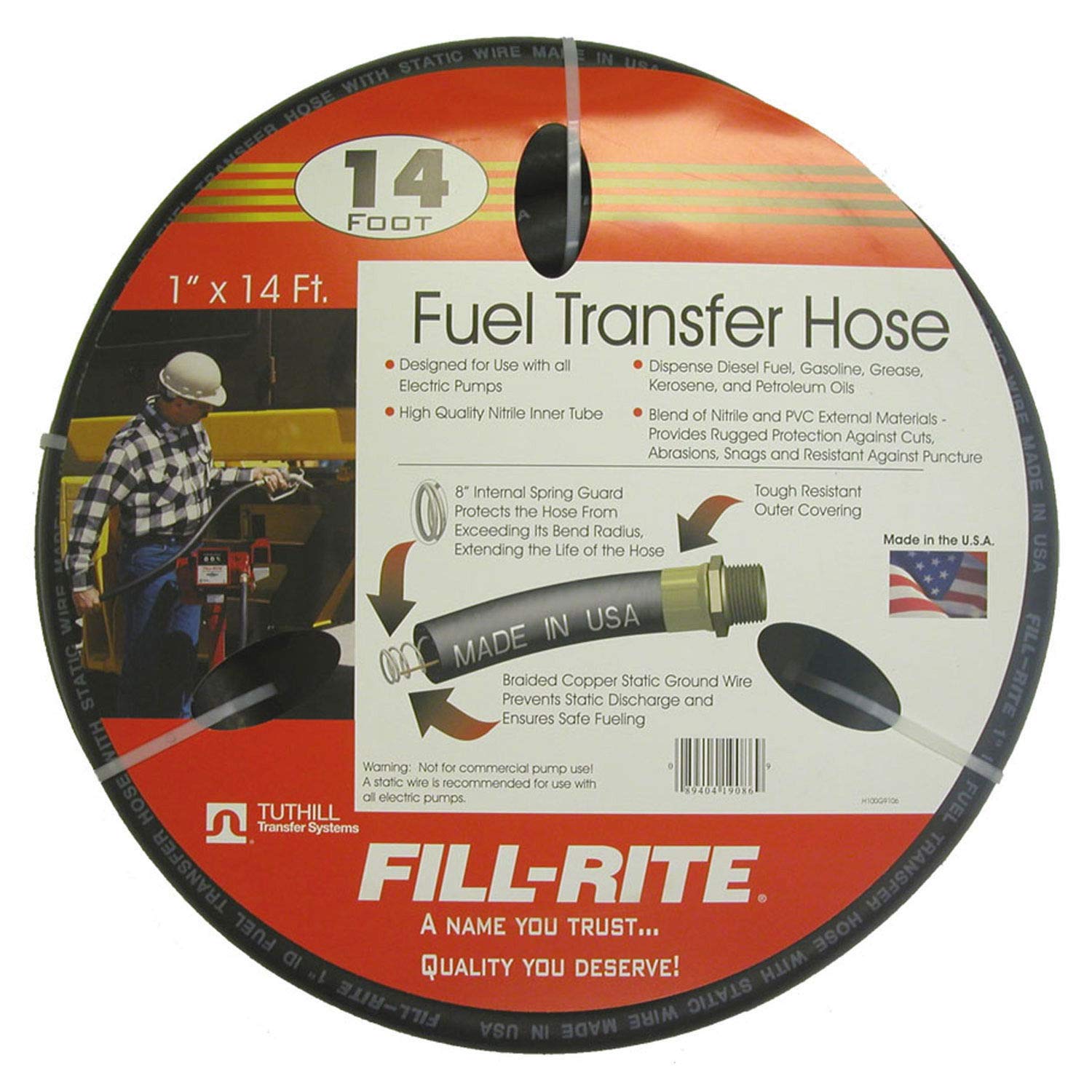 1 Inch Diesel Transfer Hose Fill-Rite FRH10014 1-Inch X 14-Foot Fuel ...