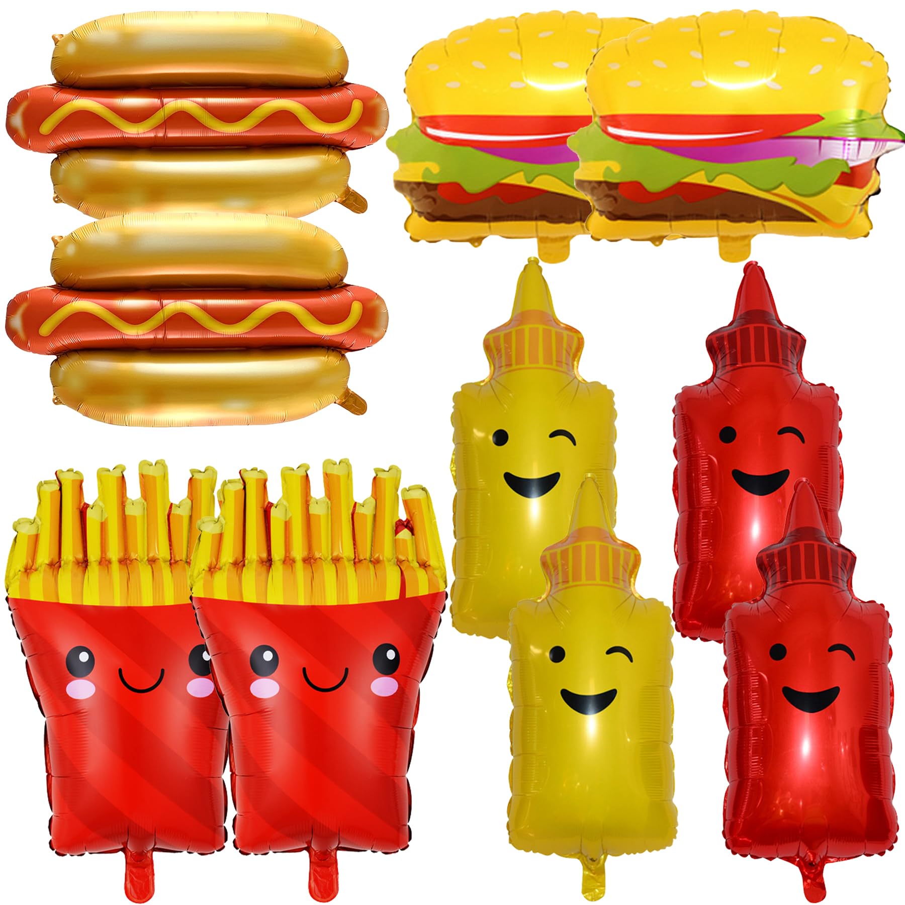 Amazon.com: 10Pcs BBQ Party Balloons,Food Themed Foil Balloons Hot Dog ...