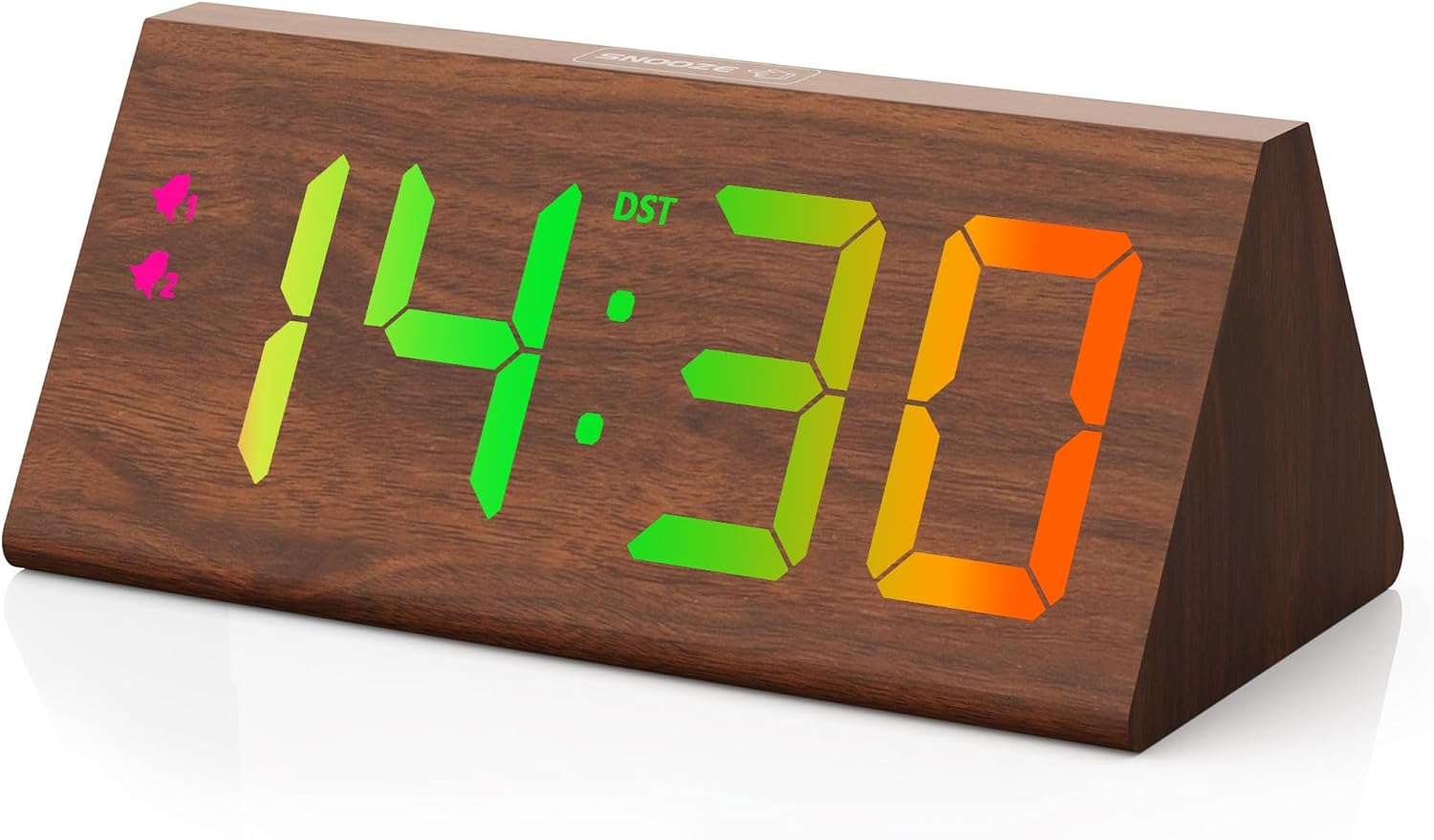 Amazon.com: Wooden Digital Alarm Clock with Dual USB Charging Ports ...