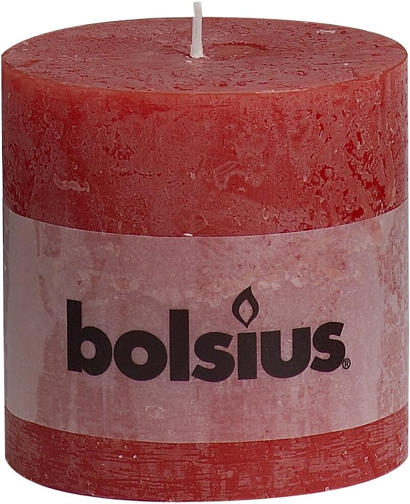 Amazon.de: BOLSIUS RUSTIC Stumpenkerze 100 x 100 mm rot