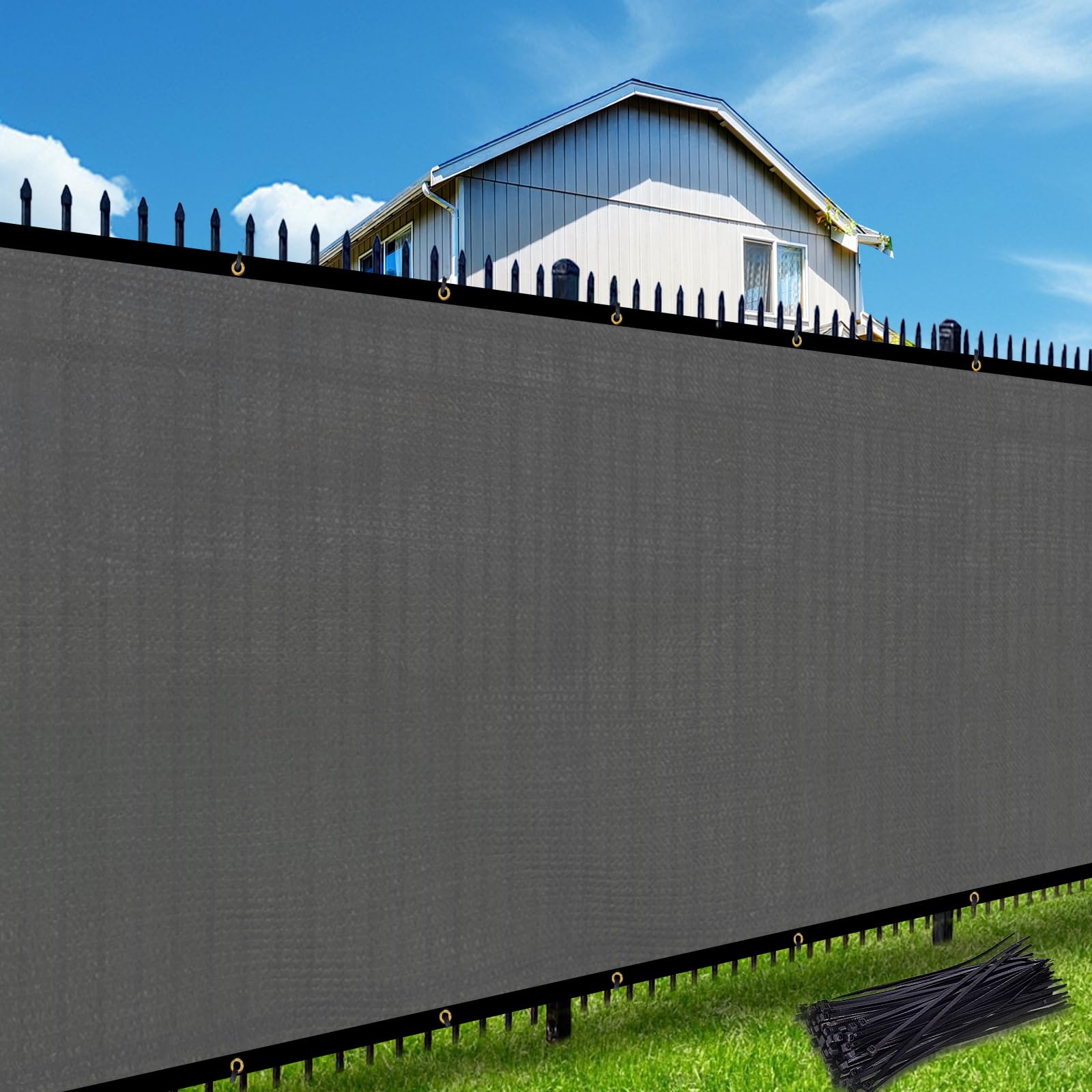Snapklik.com : Artpuch Fence Privacy Screen 6x50 Dark Gray Heavy Duty ...