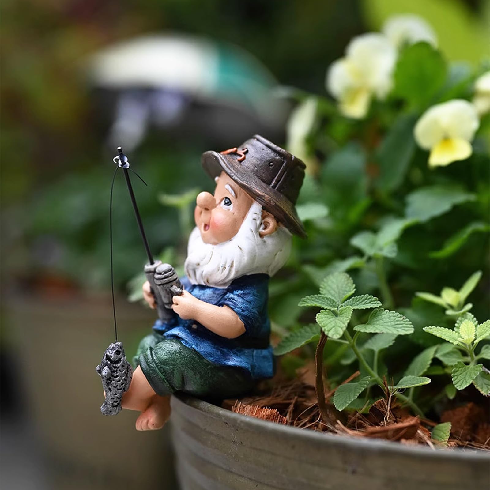 Snapklik.com : Fishing Gnome Statue, Little Fishing Guy For Pond ...