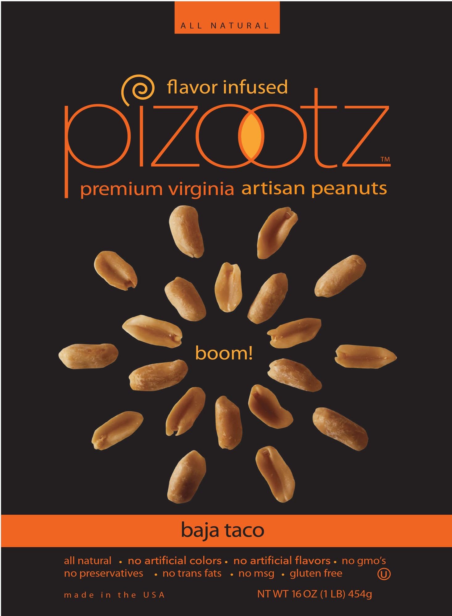 Amazon.com : PIZOOTZ Taco Flavor Infused Peanuts, Premium Virginia ...