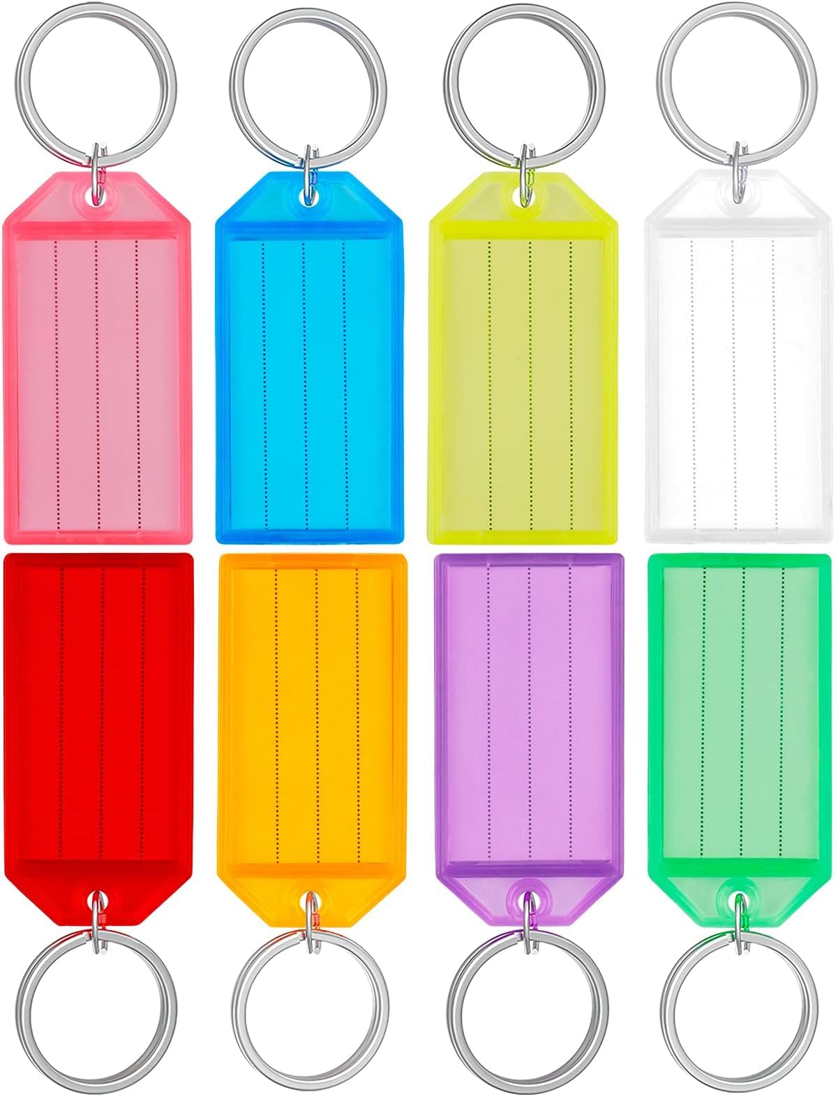 Uniclife 20 Pack Tough Plastic Key Tags with Split Ring Label Window ...