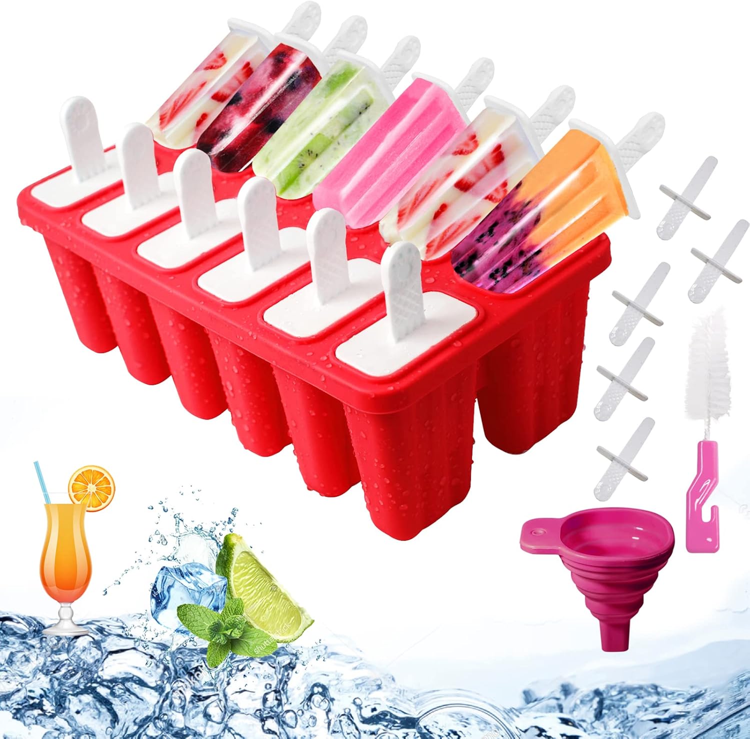 Amazon.com: Popsicles Molds, Silicone Popsicle Mould BPA Free Ice Pop ...