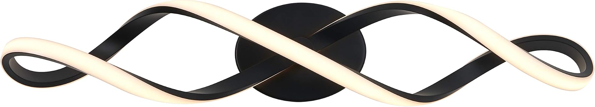 Artika Swirl 27W LED modern vanity light fixture, matte black.