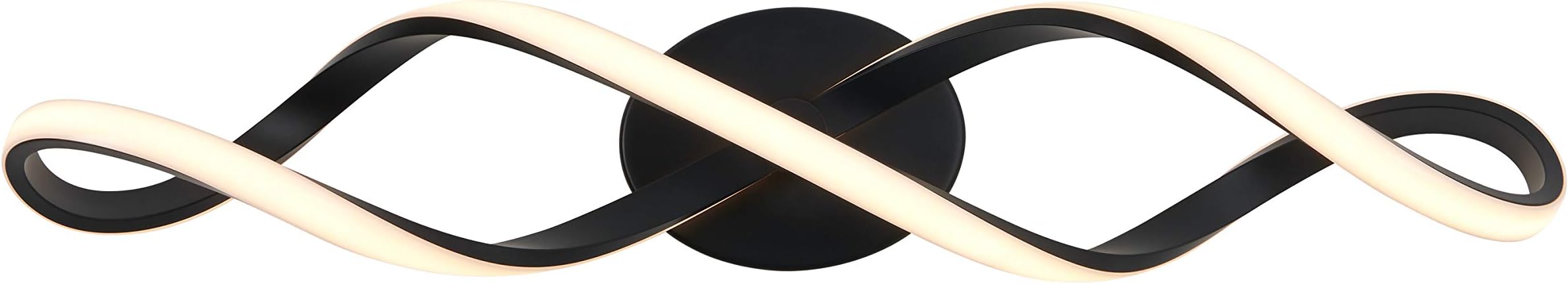 Artika Swirl 27W LED modern vanity light fixture, matte black.