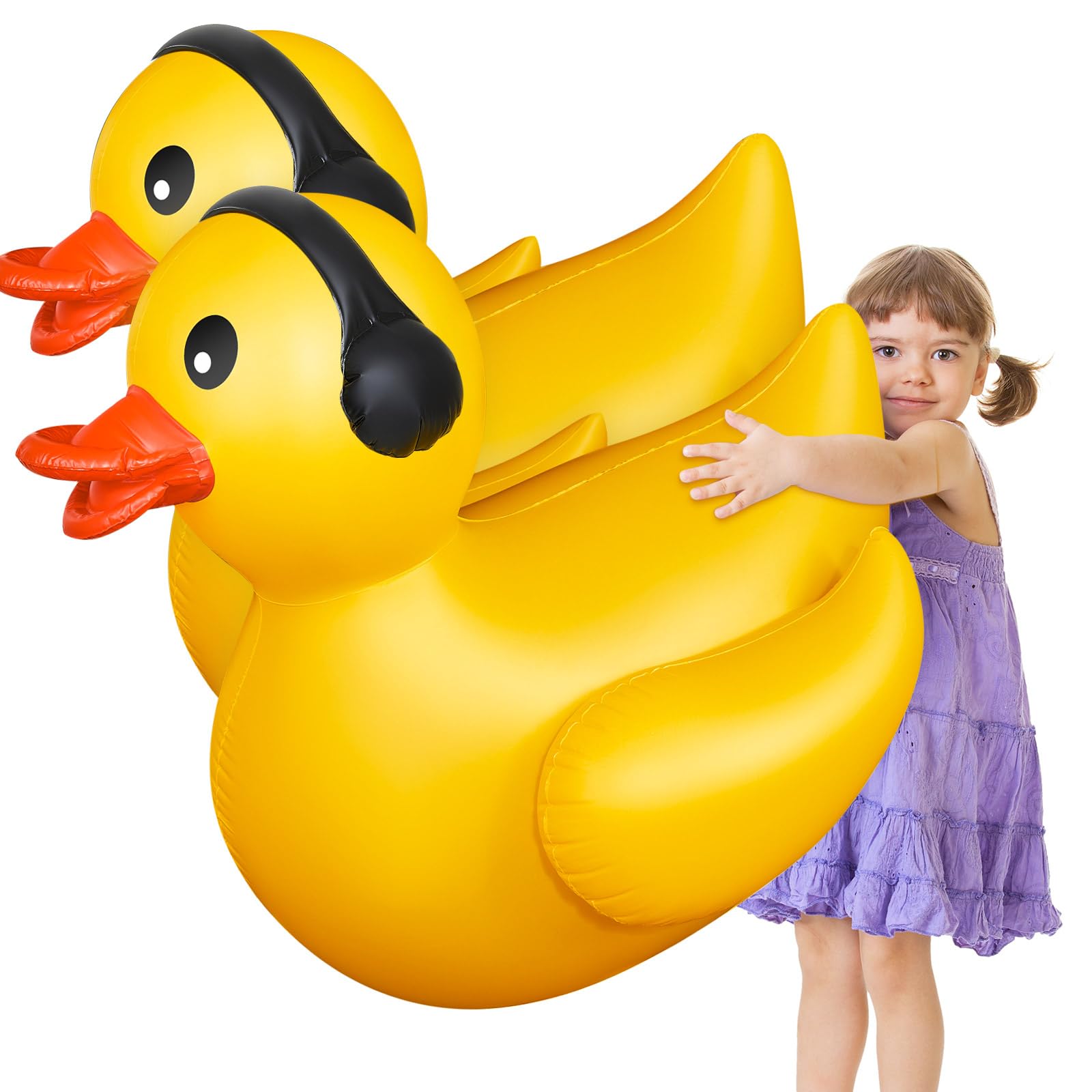 Amazon.com: Hungdao 2 Pack 4 Feet Giant Inflatable Duck Huge Rubber ...
