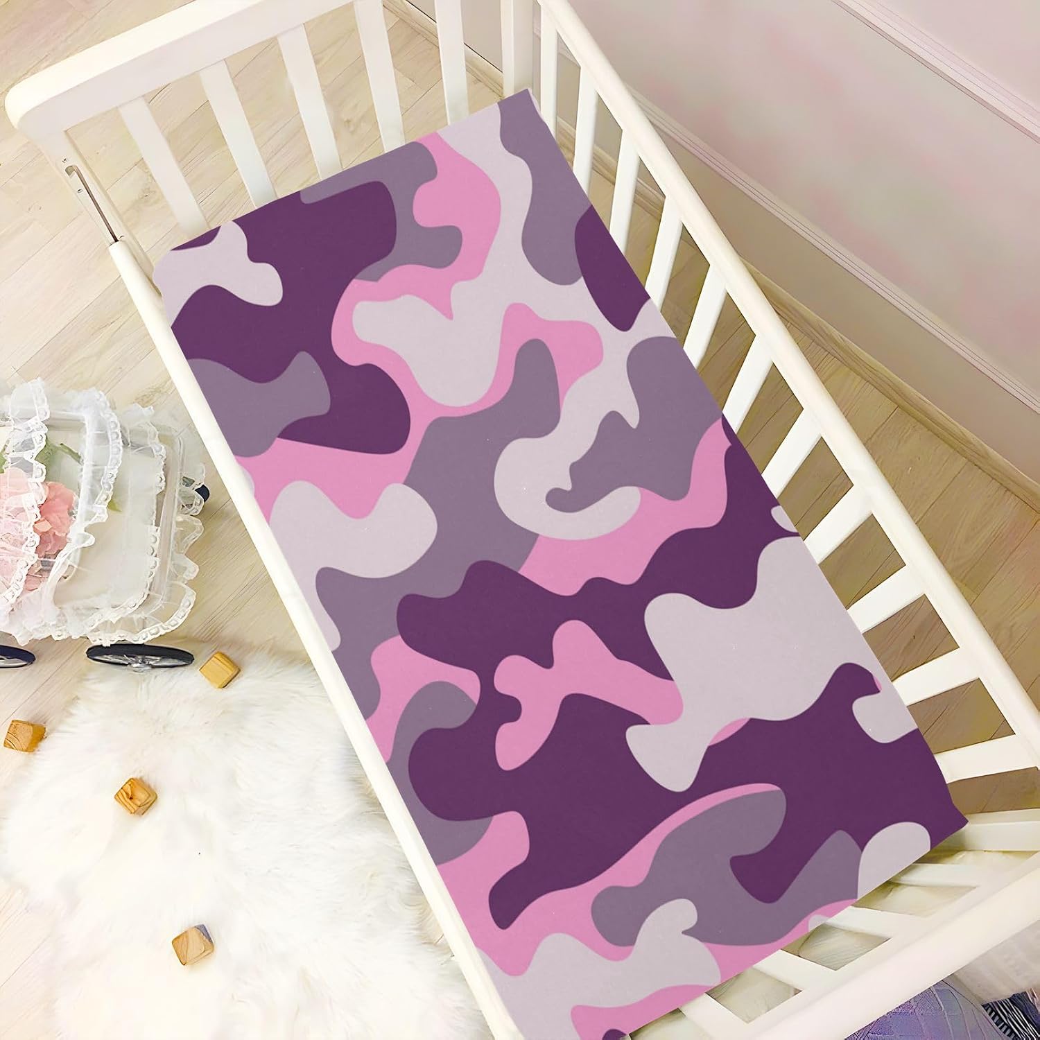 Nander Sábanas de cuna de camuflaje para niños o niñas, sábana bajera ...