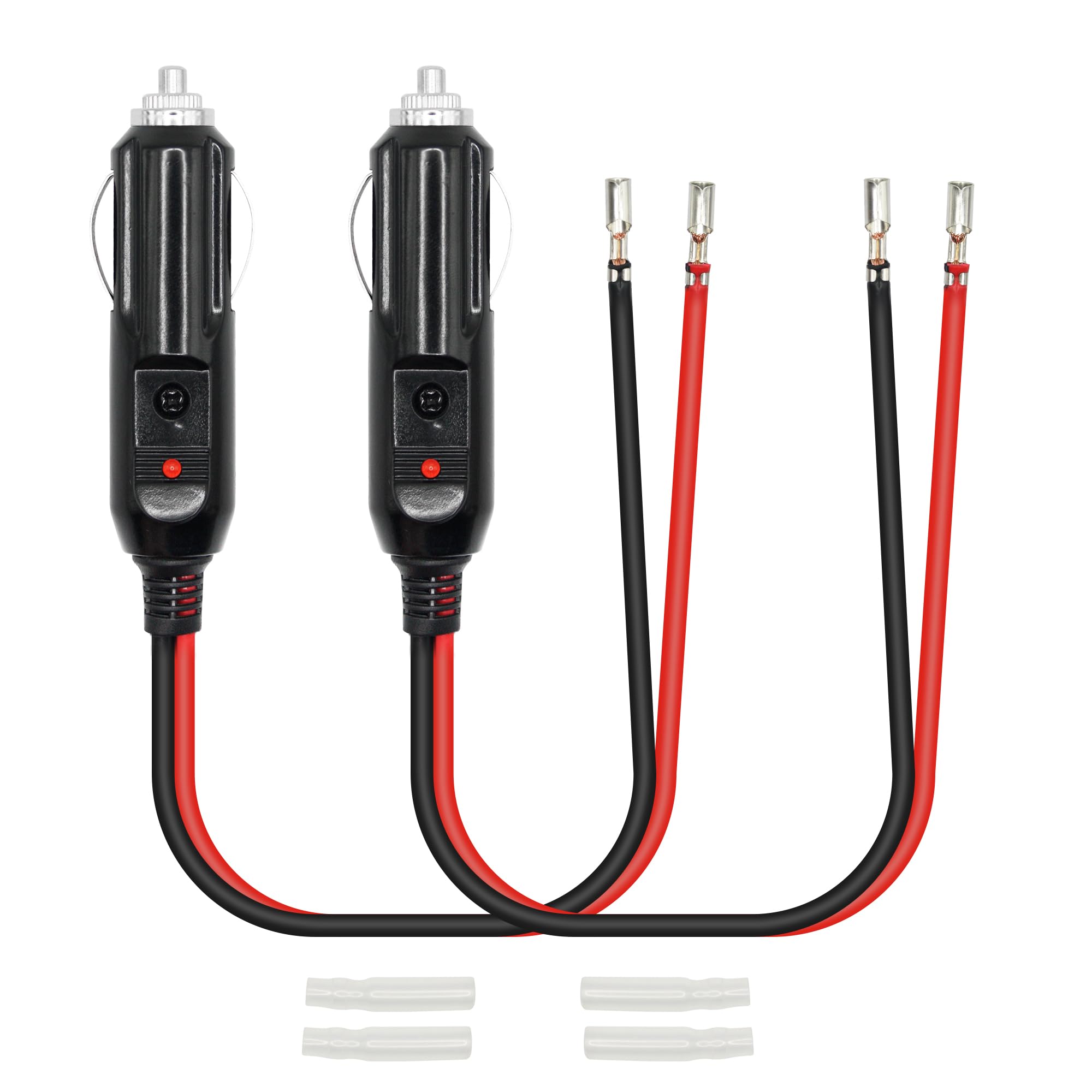 Amazon.com: 2Pcs Cigarette Lighter to Leads Terminal 10inch Cable ...