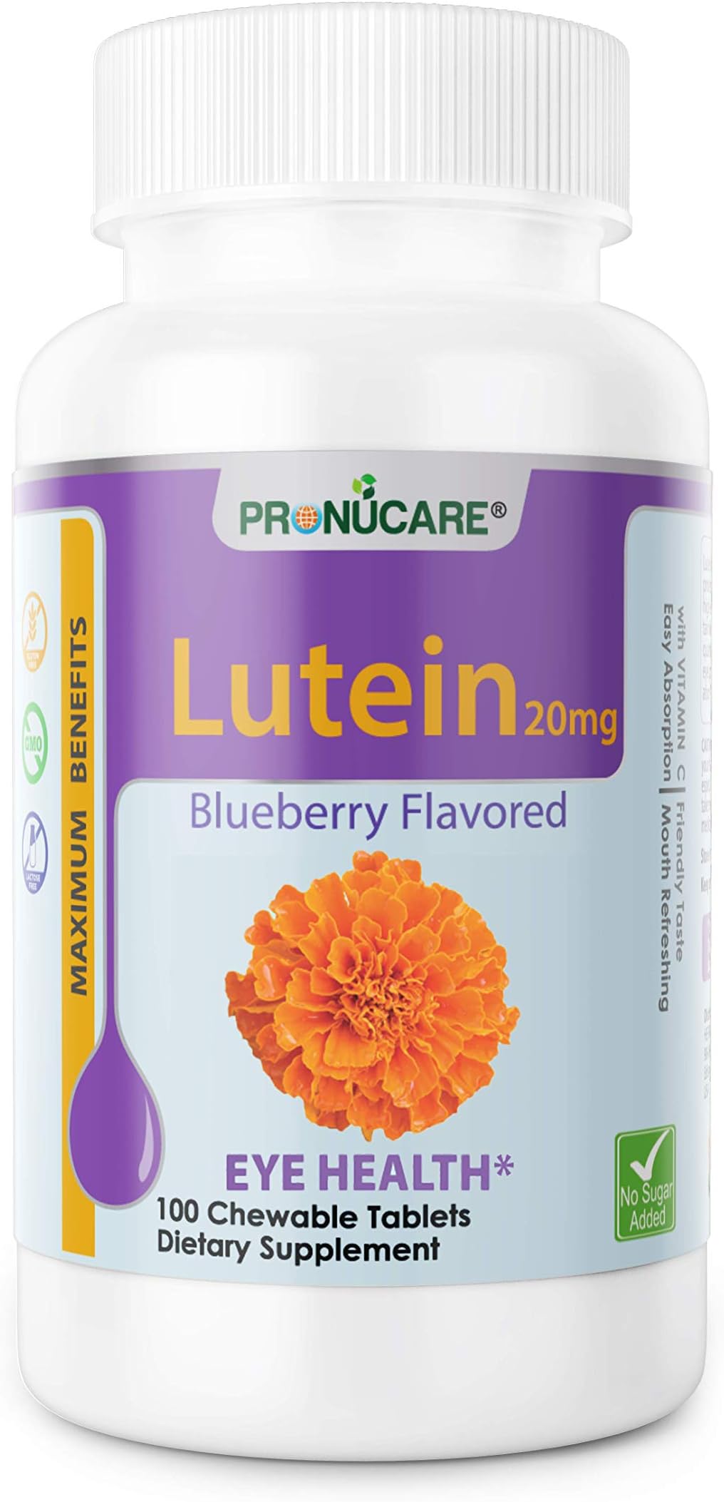 Amazon.com: PRONUCARE Lutein Esters 20mg Chewable Tablets for Eye ...