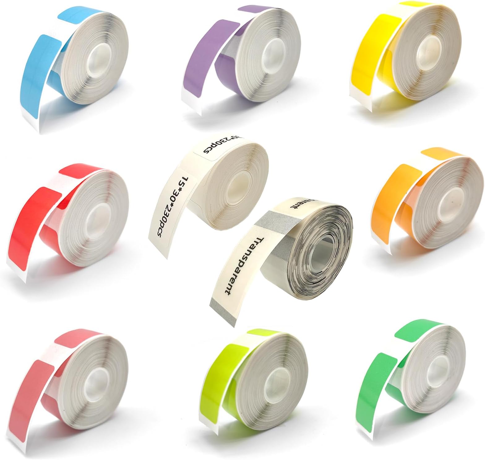 Amazon.com : 10 Rolls D30 Thermal Label D30 Label Tape 15 * 30 Colorful ...
