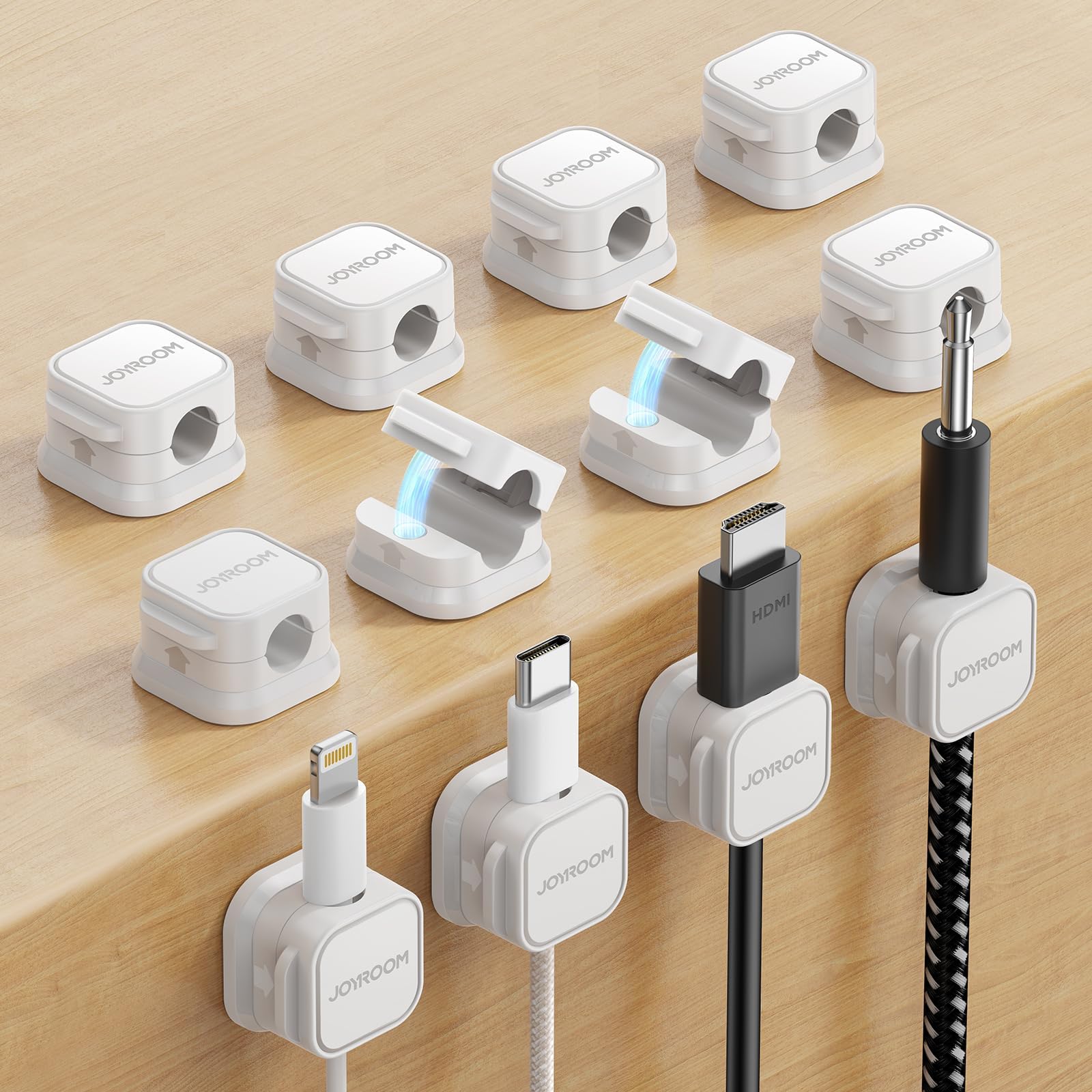 12 Pack Magnetic Cord Holder, Cord Organizer Cable Clip for Desk ...
