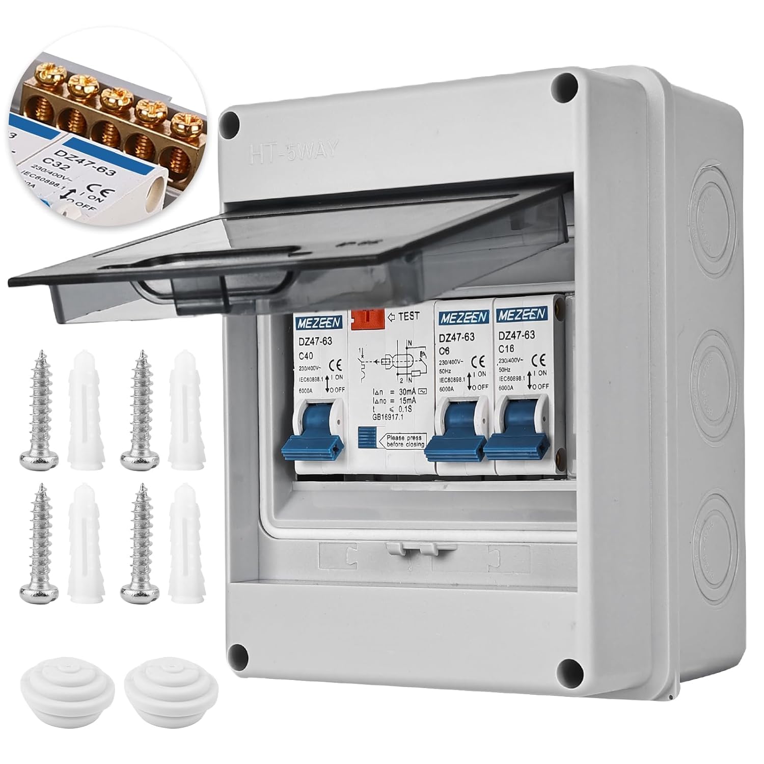 SPORWAY 2 Way Garage Consumer Unit, Consumer Unit with 2 Mini Circuit ...