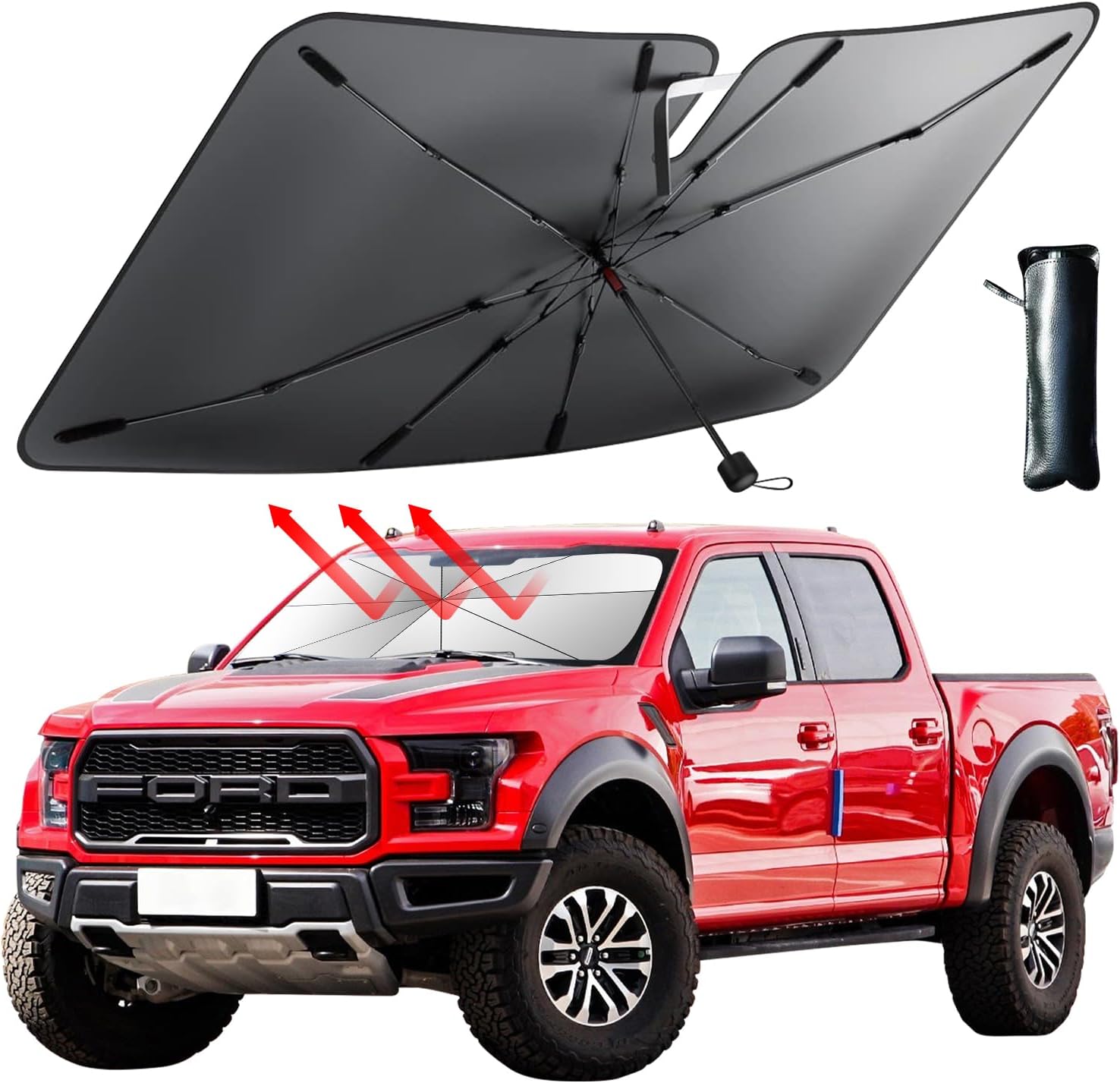 Amazon.com: RuiGE Car Windshield Sun Shade Umbrella,Foldable Car Sun ...
