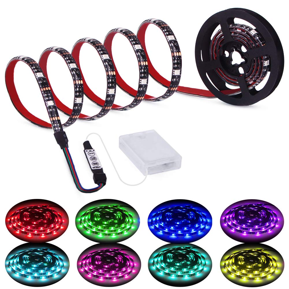 Buy Led Strip Lights Battery Powered RGB LED Lights Strip Battery ...