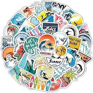 Amazon.com: Love Surfing Stickers for Water Bottles, 50PCS Cool Sports ...