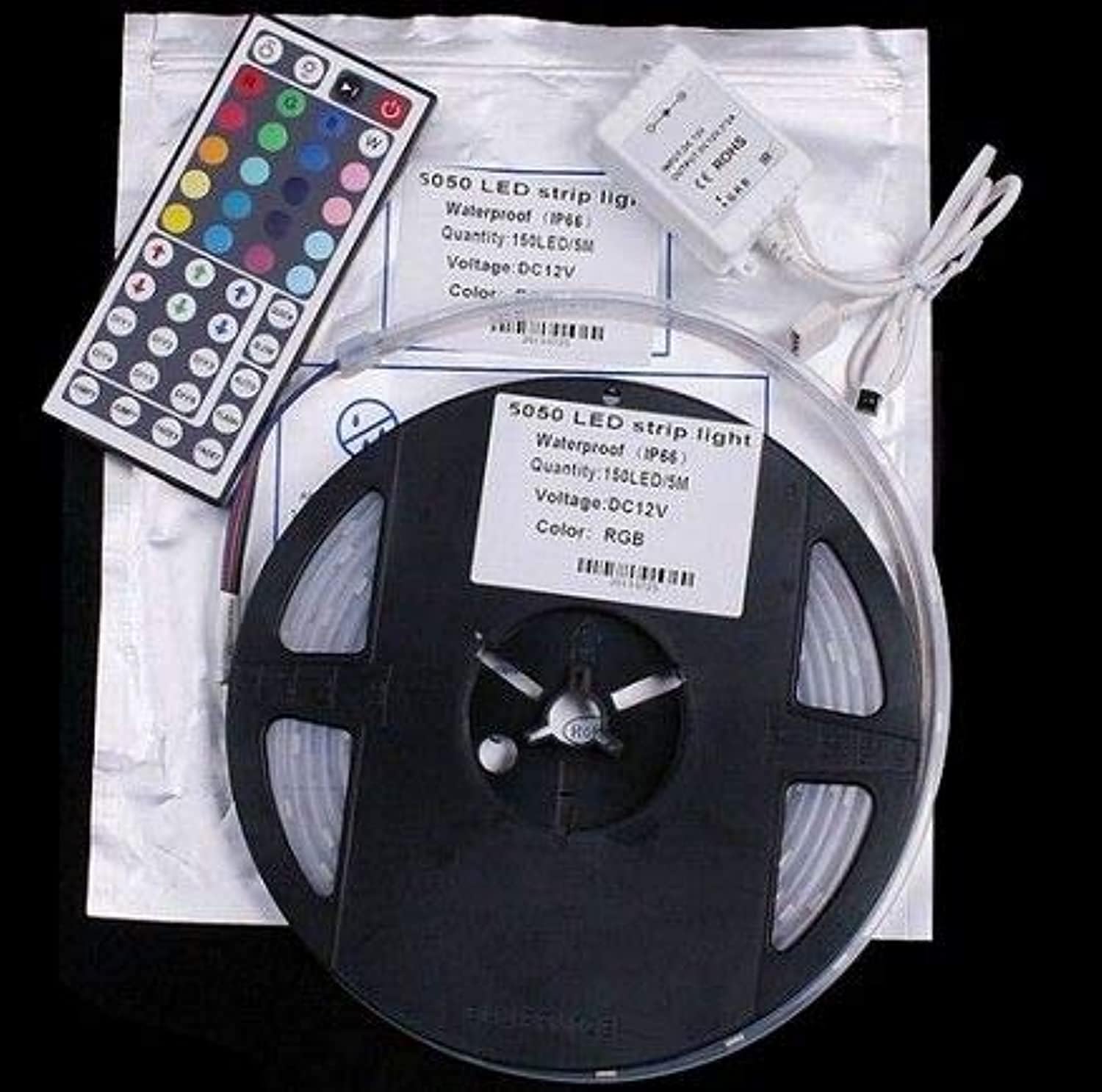 5m LED Strip lights 3528 water resistant RGB with Remote Control and ...