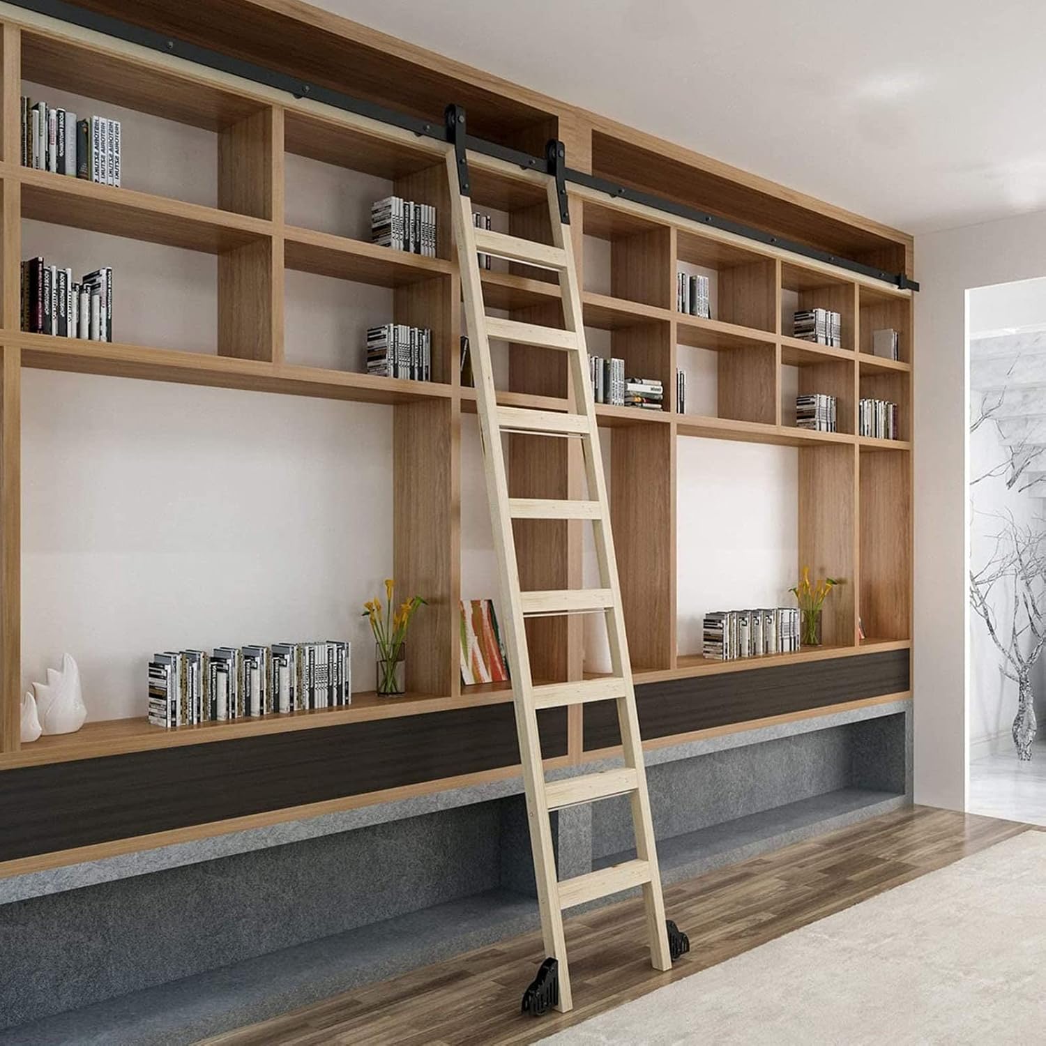 Amazon.com: Rolling Library Ladder Hardware Kit - Sliding Library ...