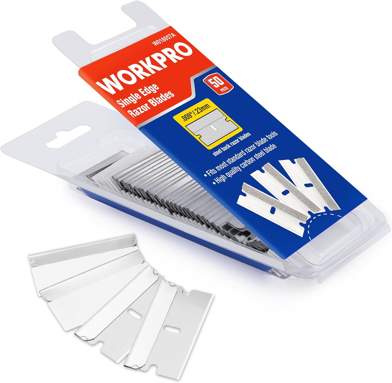 Amazon.com: WORKPRO 50-Pack Single Razor Edge Blades, Industrial ...