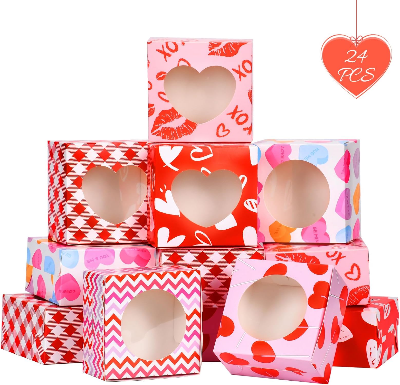 Amazon.com: 24PCS Bakery Treats Boxes with Clear Window, Cookie Box for ...